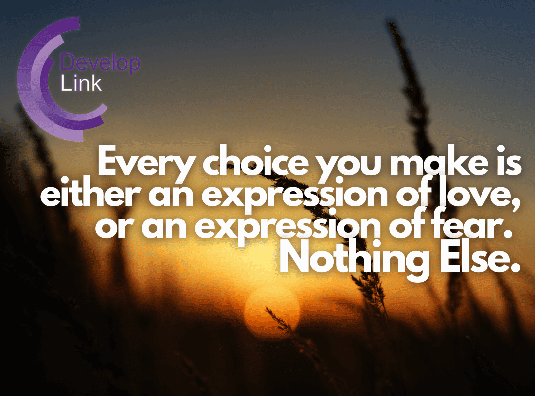 Every choice you make is either an expression of love or an expression ...